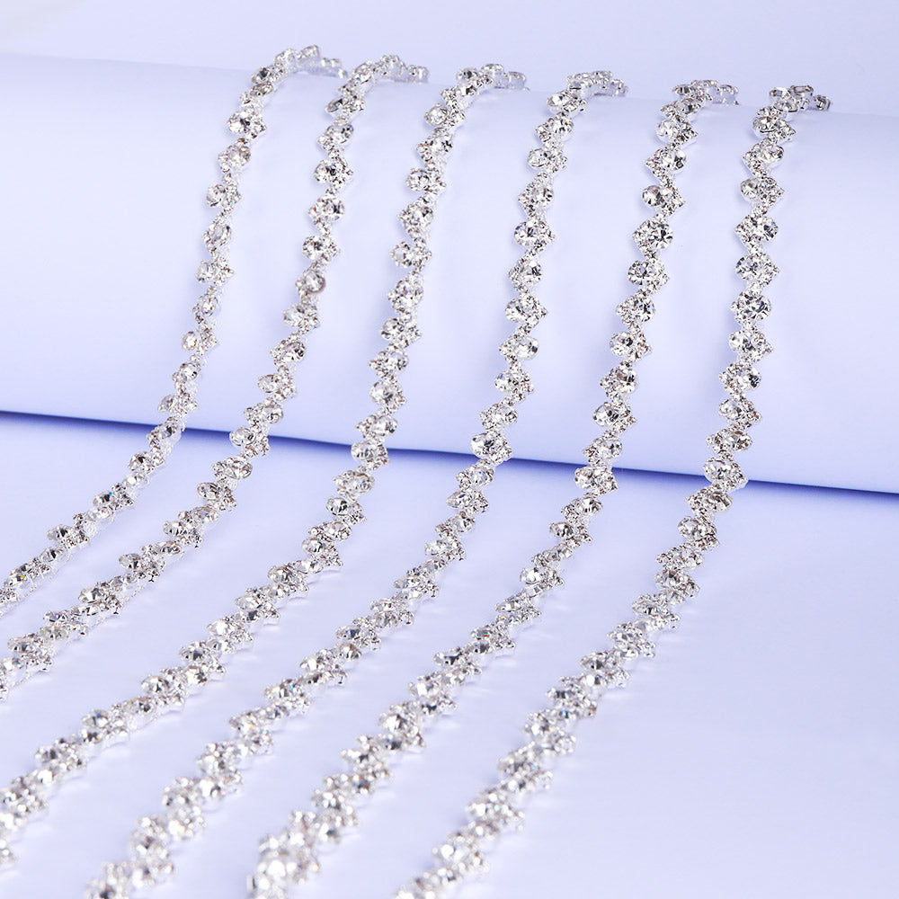 Sew-on Crystal Glass Rhinestone Trim Chain Applique RA841 ...