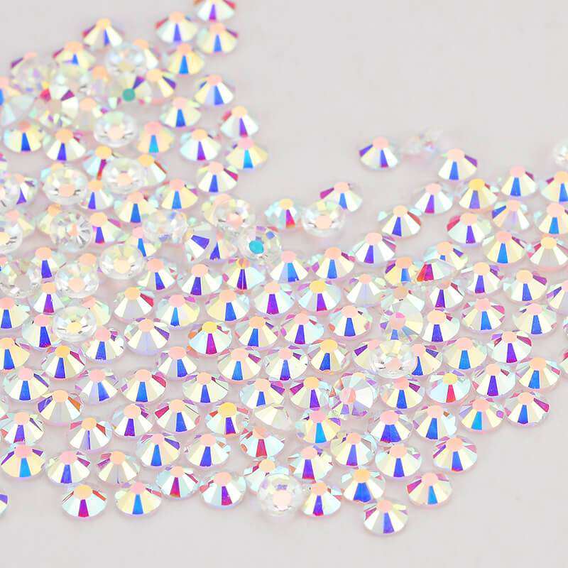 Crystal AB Unfoiled Glass Flat Back Rhinestones – WholesaleRhinestone